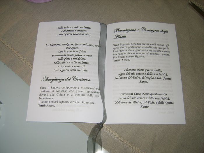 Ringraziamenti Libretto Chiesa Matrimonio Esempio Libretto Messa